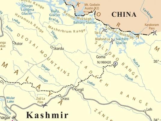 Area map of the glacier. Area map of the glacier.